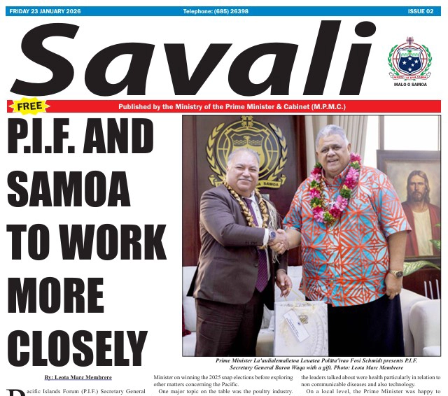 Savali Issue 02 — 23 January 2026 | Samoa NewsHub